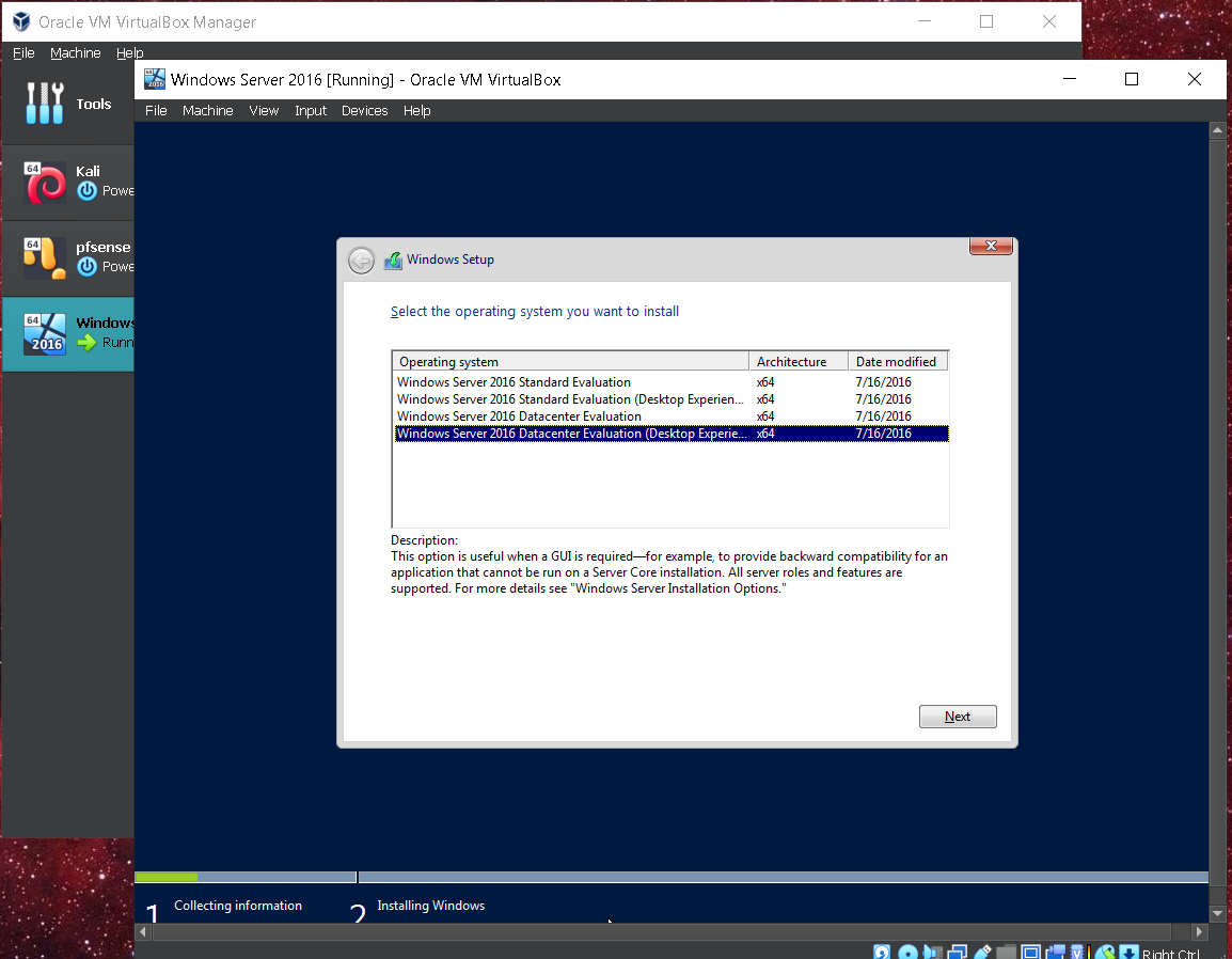 Installing Windows Server 2016 on Oracle VirtualBox · Mark Thompson Portfolio